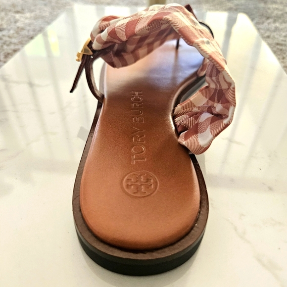 Tory Burch | Shoes | Nibnwt Tory Burch Selby Brown Gingham Scarf Sandal ...